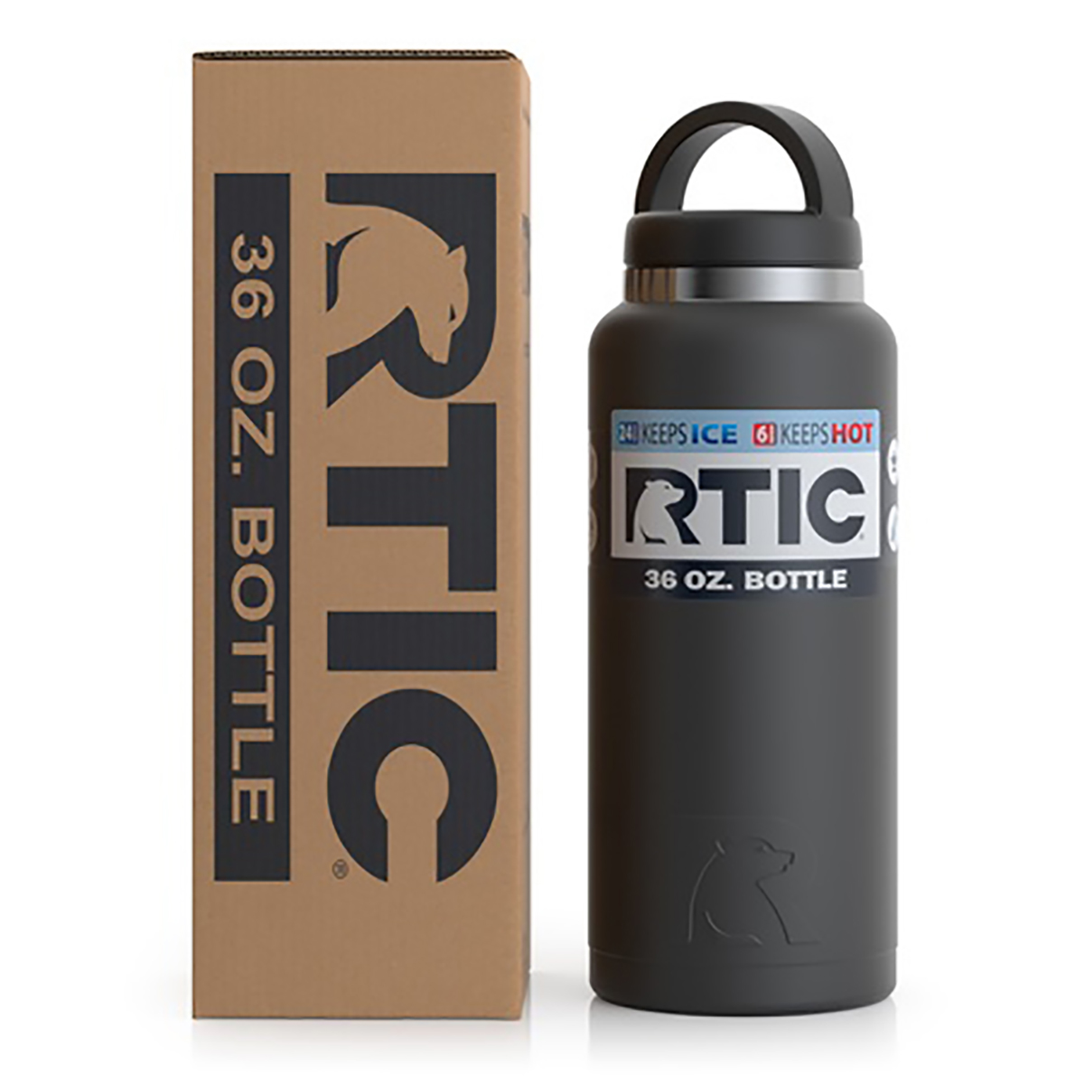 TERMO / COOLER RTIC BLACK MATTE CON TAPA, 36oz - Procura Center